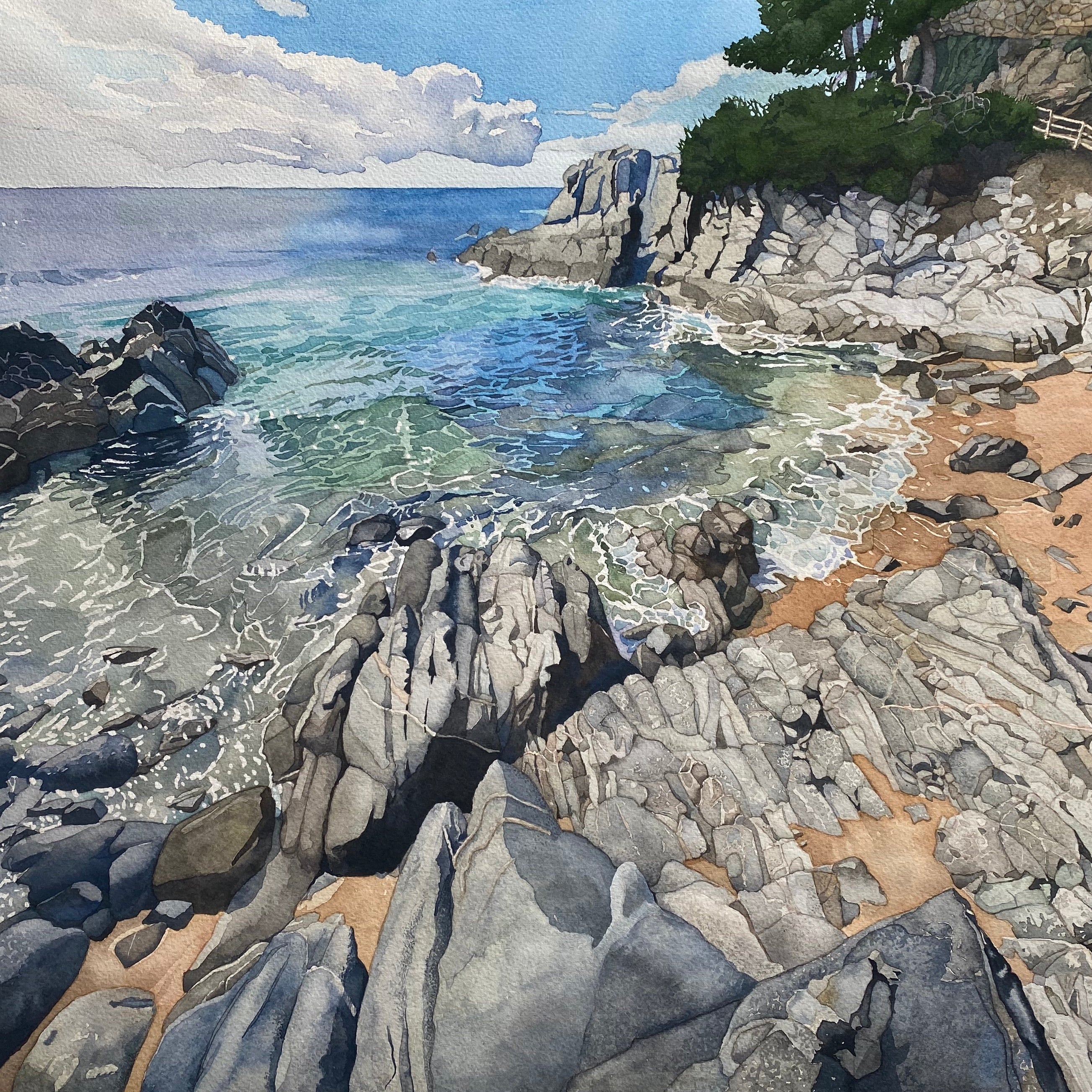 CALA DELS ESCULLS, COSTA BRAVA - Original Painting – Amanda Nester